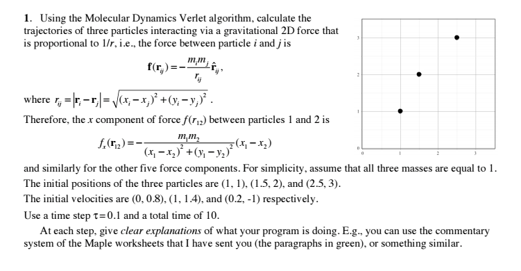 Solved Using The Molecular Dynamics Verlet Algorithm