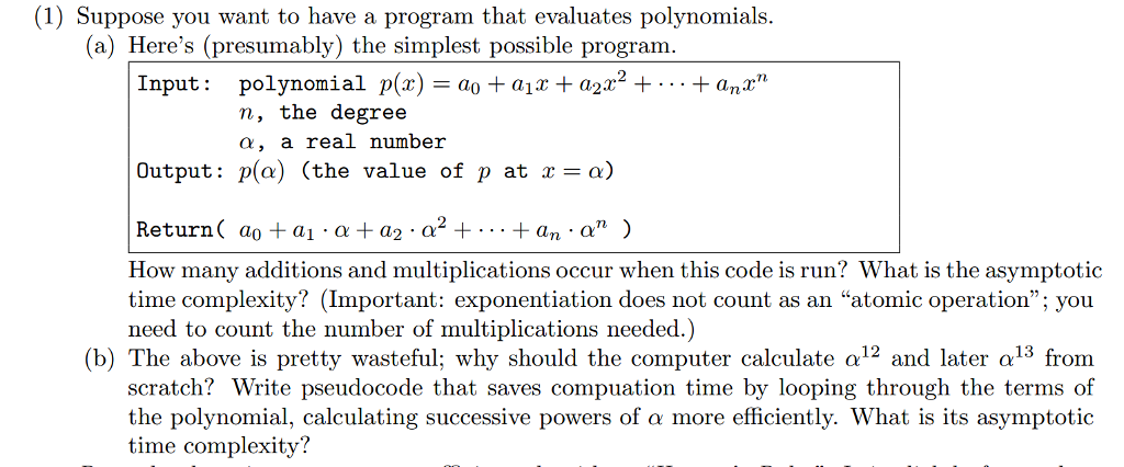 Solved Suppose You Want To Have A Program That Evaluates 1528