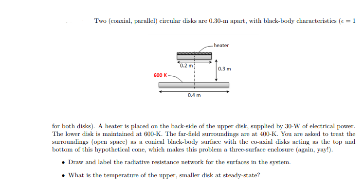 Solved Two (coaxial, parallel) circular disks are 0.30-m | Chegg.com