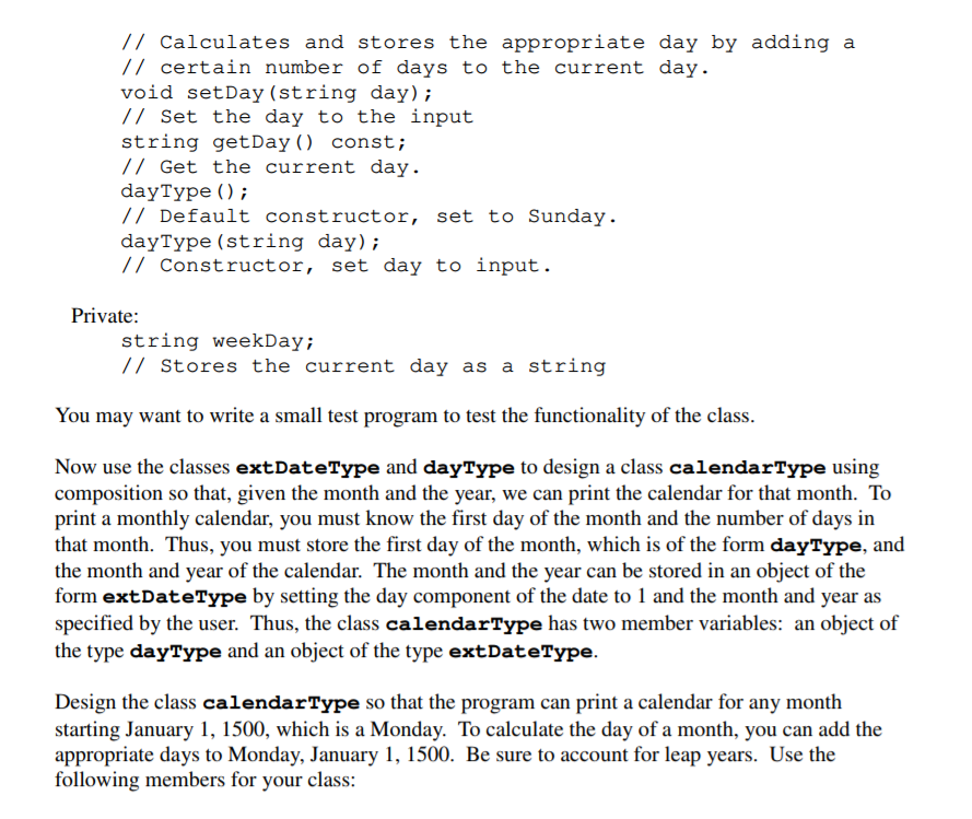 HOMEWORK #16-Calendar Program Write a program to | Chegg.com
