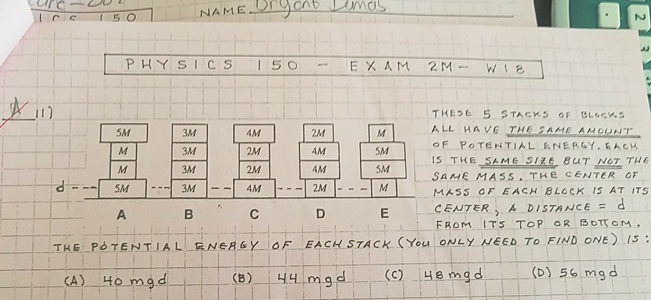 Solved THESE 5 STACKS oF DLers ALL HAVG THE SAME AMOUNT OF | Chegg.com