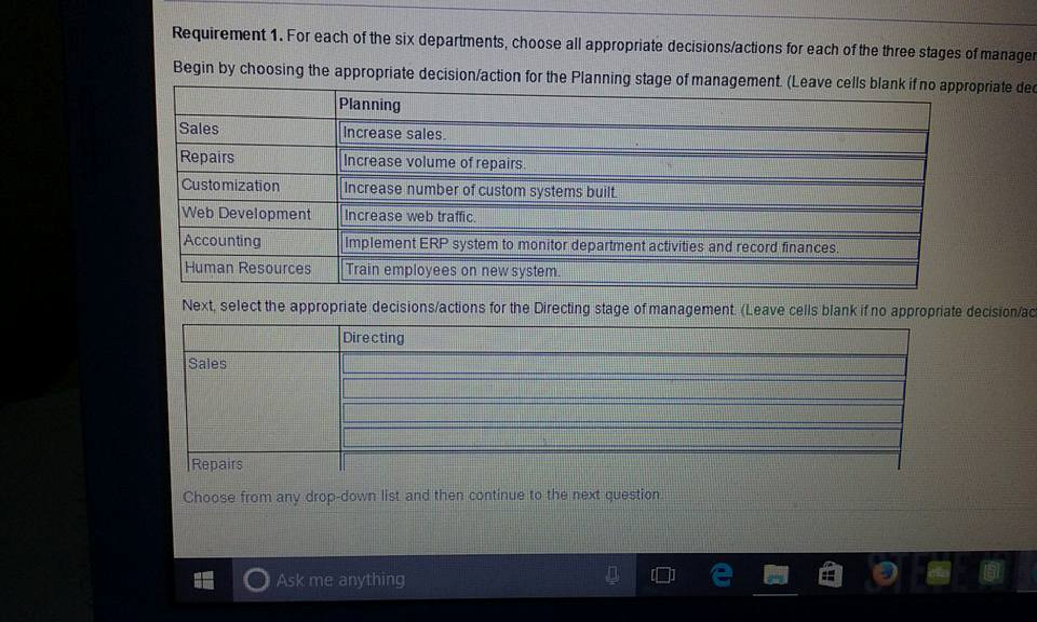 Solved Requirement 1. For each of the six? departments, | Chegg.com