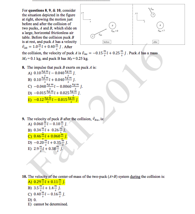 Solved For questions 8, 9, & 10, consider the situation | Chegg.com