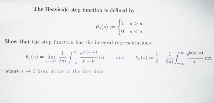 Solved The Heaviside step function is defined by theta_a | Chegg.com