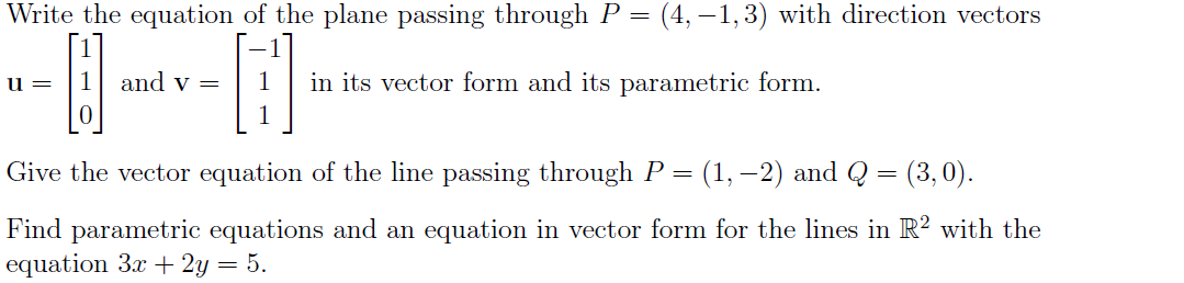 Solved Write The Equation Of The Plane Passing Through P