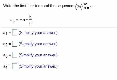 Solved Write the first four terms of the sequence | Chegg.com