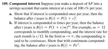 Solved 109. Compound interest Suppose you make a deposit of | Chegg.com