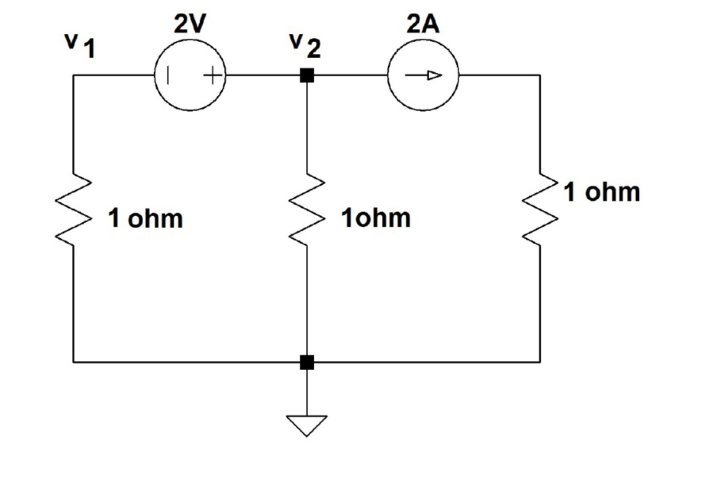 Solved I. a) Find node voltages V1 and V2 using nodal | Chegg.com Solved I. a) Find node voltages V1 and V2 using nodal | Chegg.com