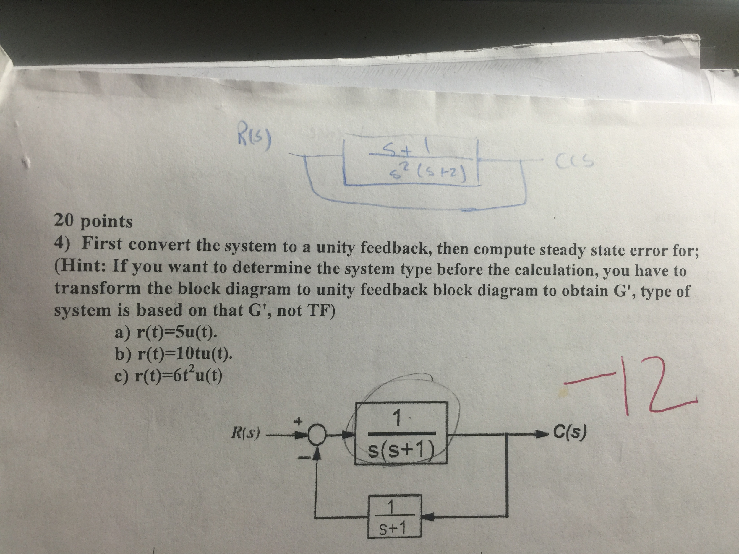 Solved First convert the system to a unity feedback, then | Chegg.com