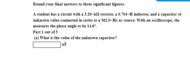 Solved Round your final ansto three sgaincant igures A | Chegg.com