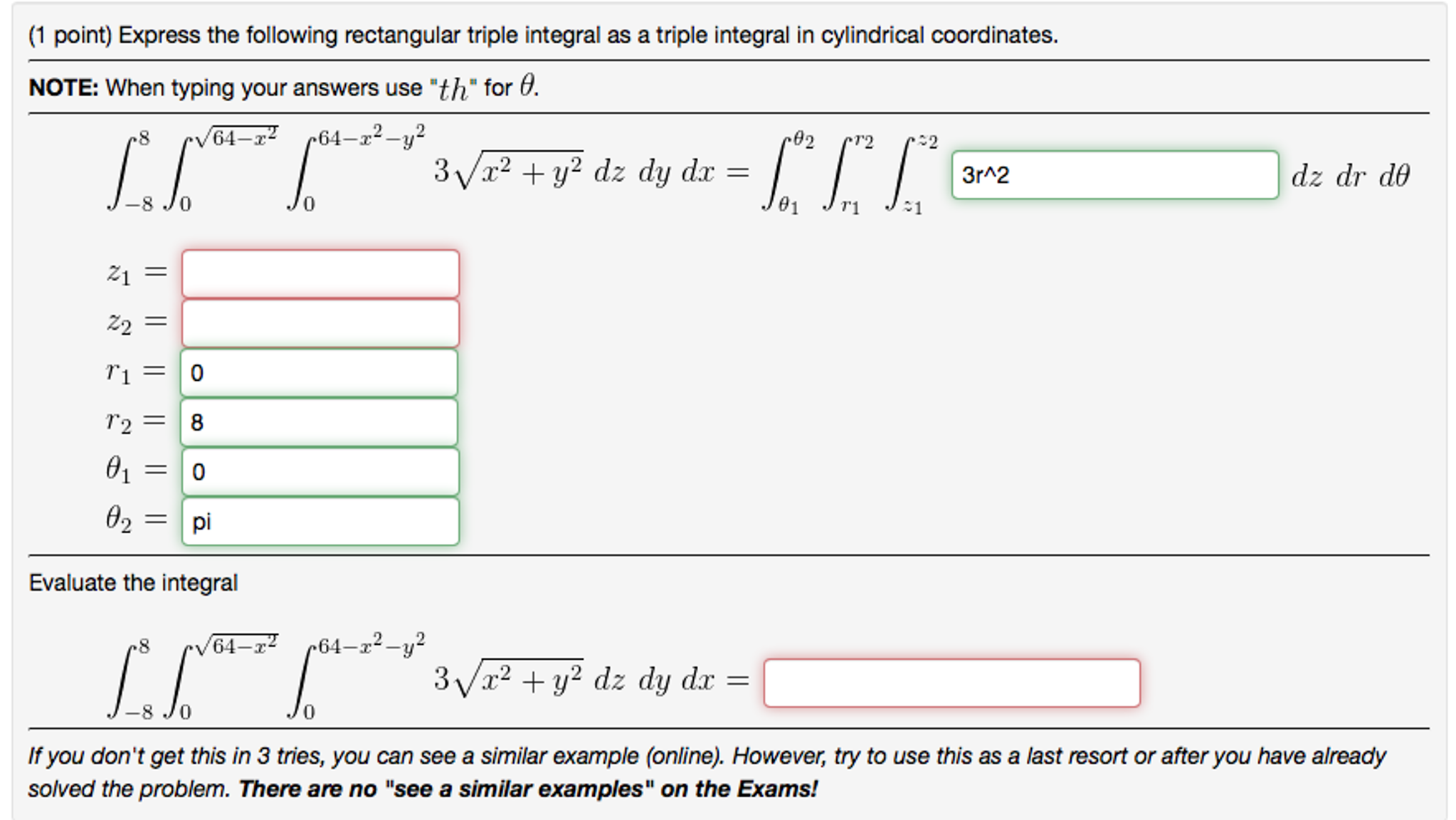Solved Express the following rectangular triple integral as | Chegg.com