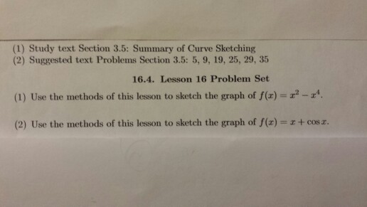 Solved Study text Section 3.5: Summary of Curve Sketching | Chegg.com