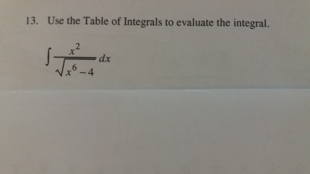 Solved Use the table of integrals to evaluated the integral. | Chegg.com