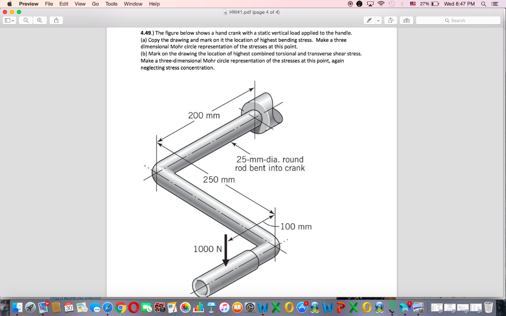 Solved The figure below shows a hand crank with a static | Chegg.com