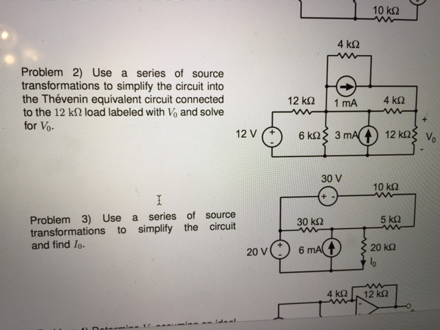 Solved 10㏀ Problem 2) Use a series of source transformations | Chegg.com