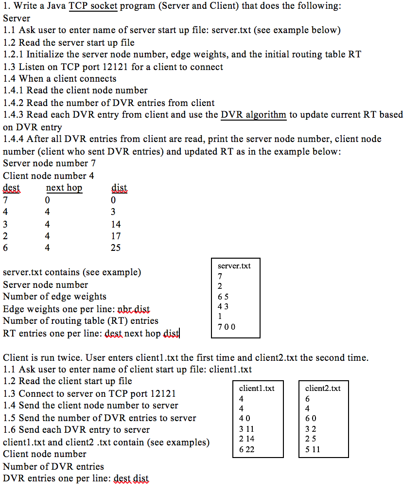 1. Write a Java TCP socket program (Server and | Chegg.com