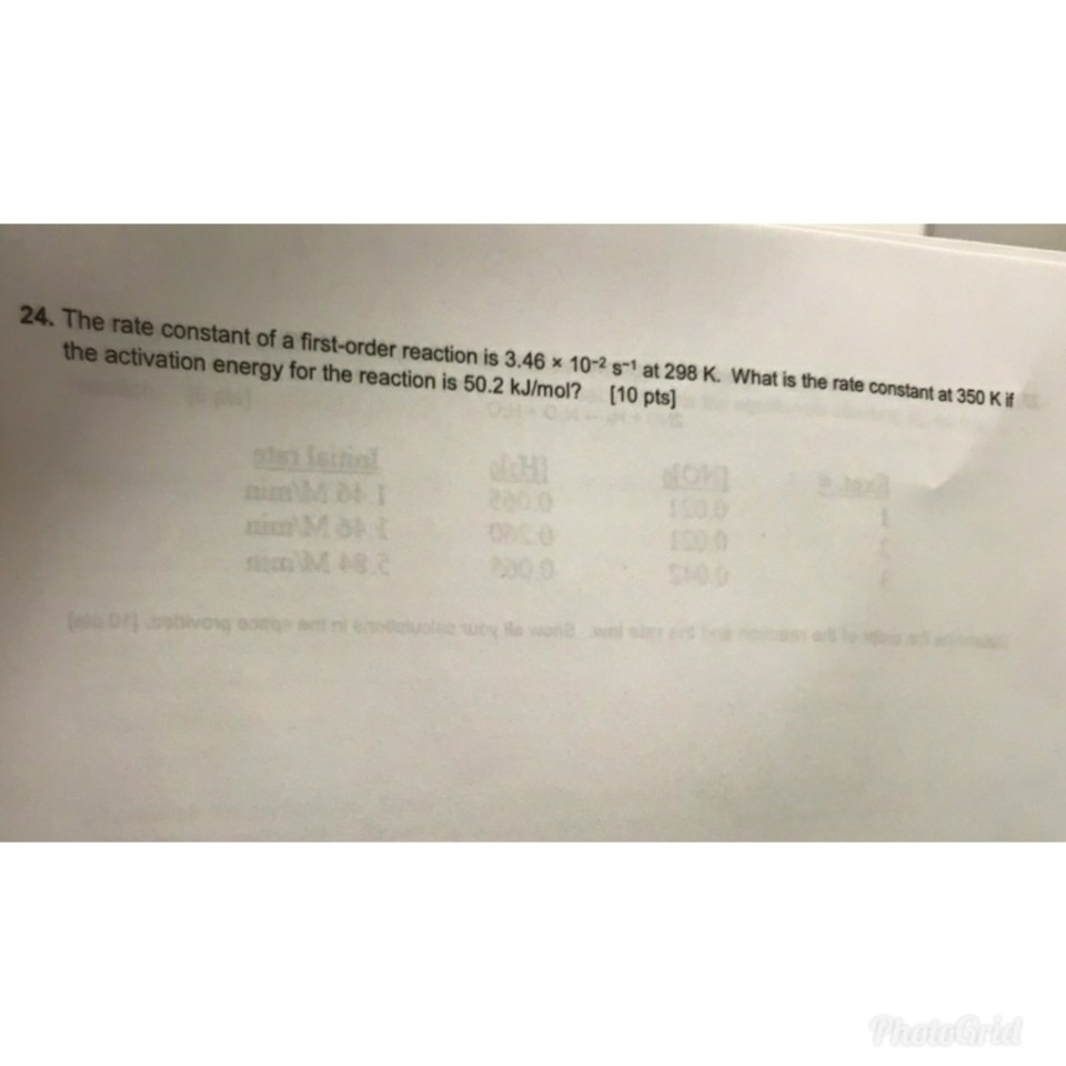 Solved 24 The Rate Constant Of A First Order Reaction Is