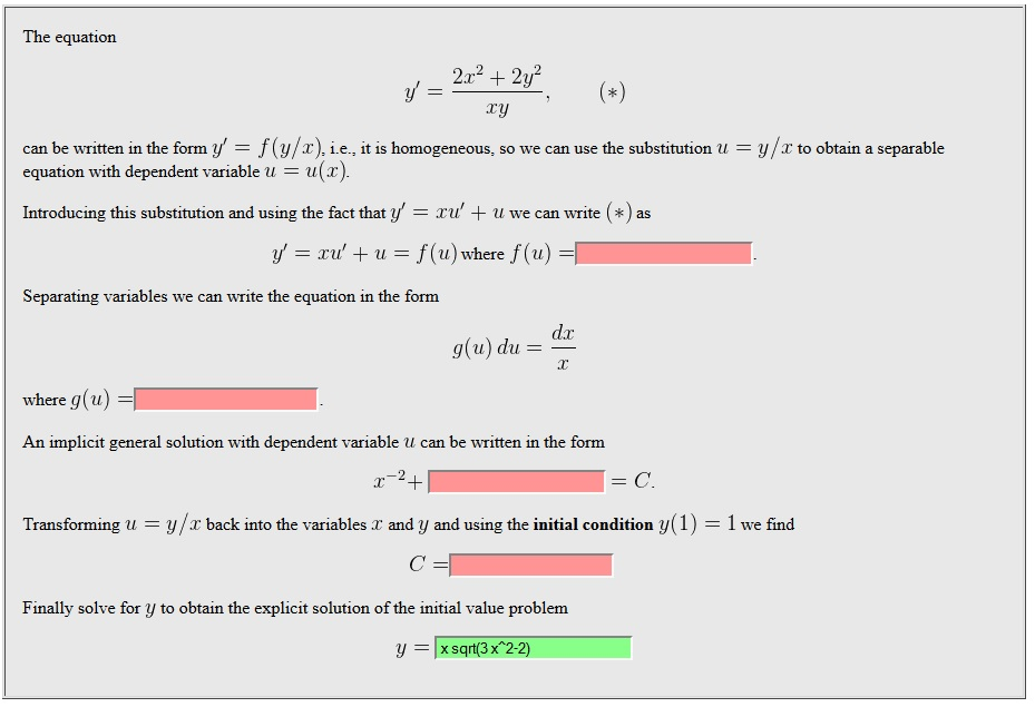 Solved The equation y' = 2x2 + 2y2/xy can be written in | Chegg.com Solved The equation y' = 2x2 + 2y2/xy can be written in | Chegg.com