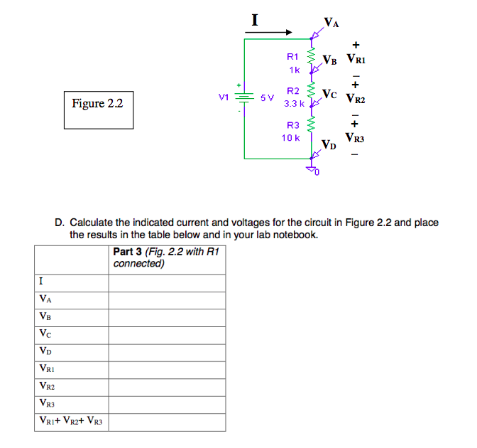 Solved R1 R2 Vc 3.3 k Figure 2.2 R3 10 k R3 D. Calculate the | Chegg.com