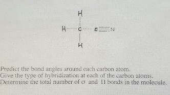 Solved Predict the bond angles around each carbon atom. | Chegg.com