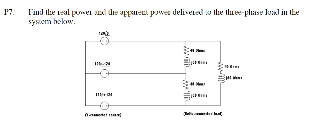 Solved P7. Find the real power and the apparent power | Chegg.com