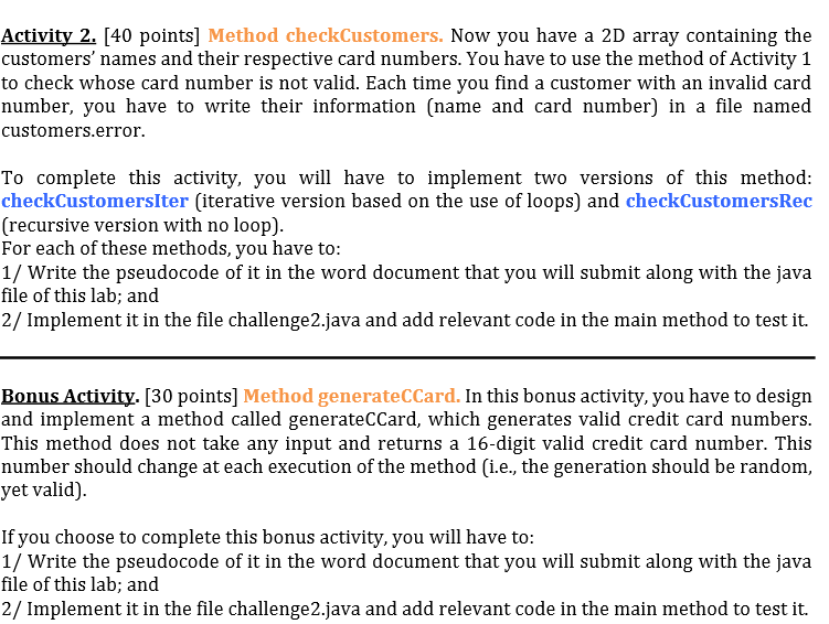 Solved 1/ Write the pseudocode of Method Luhn in the word | Chegg.com