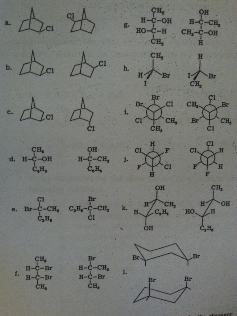 Solved Examine each of the structures in the following pairs | Chegg.com
