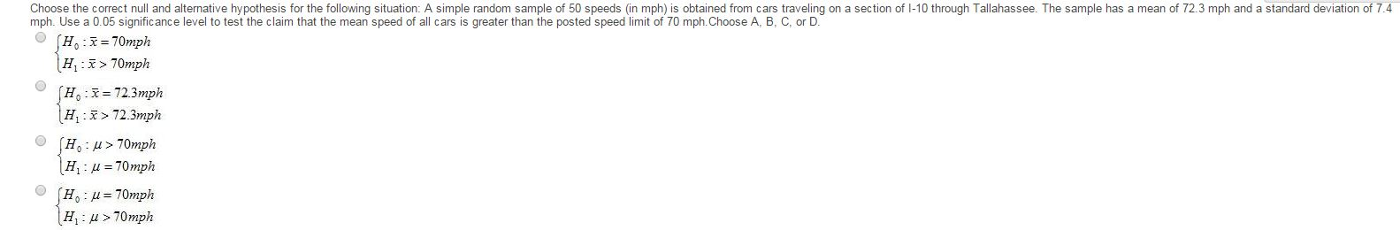 Solved Choose the correct null and alternative hypothesis | Chegg.com