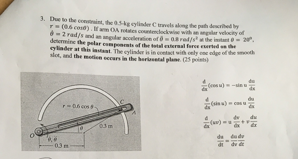 Solved Due to the constraint, the 0.5-kg cylinder C travels | Chegg.com
