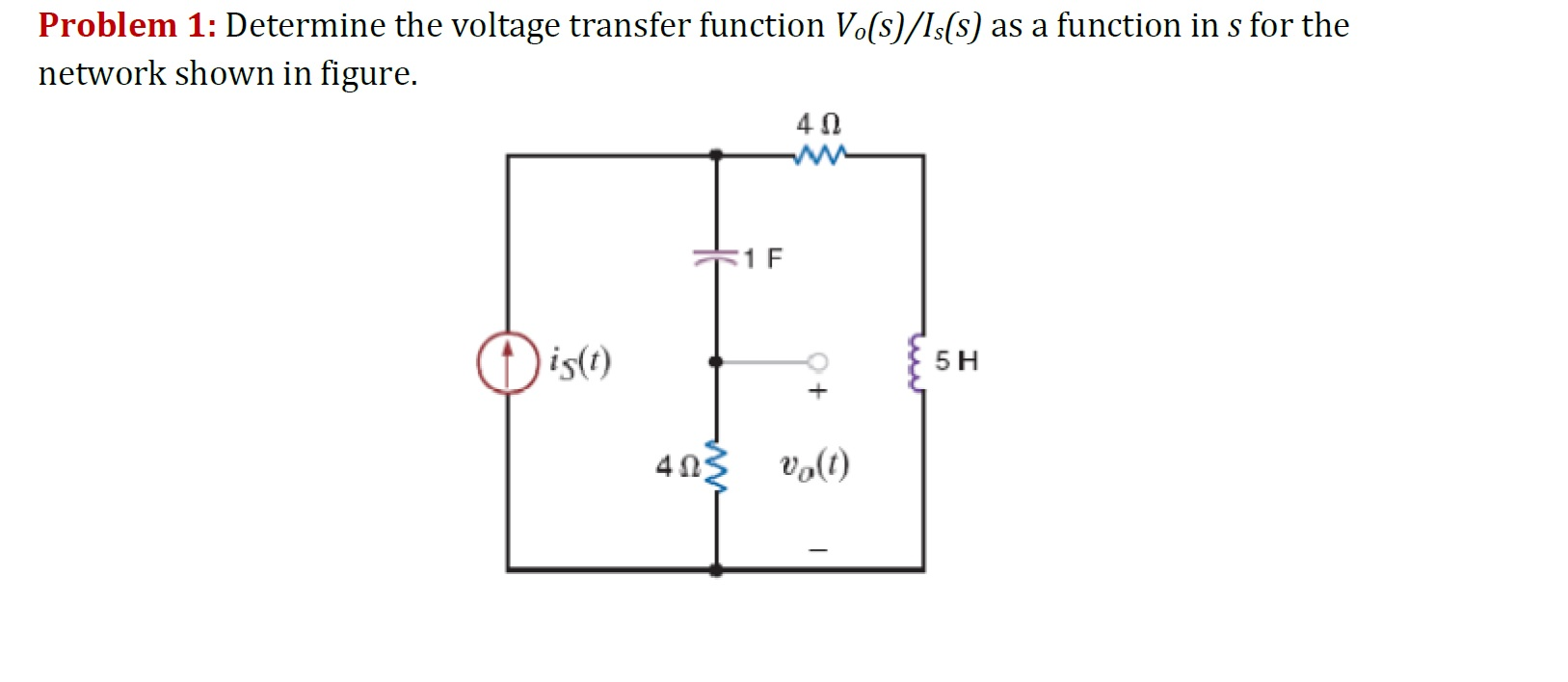 Solved Problem 1: Determine the voltage transfer function | Chegg.com
