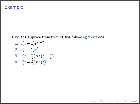 Solved Example Find the Laplace transform of the following | Chegg.com