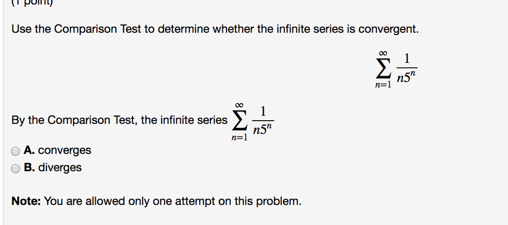 Solved Use the Comparison Test to determine whether the | Chegg.com