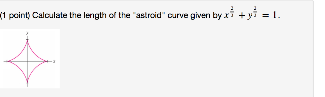 Solved Calculate the length of the "astroid" curve given by | Chegg.com