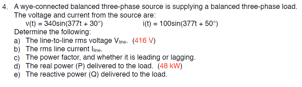 Solved A wye-connected balanced three-phase source is | Chegg.com
