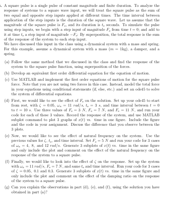 A square pulse is a single pulse of constant | Chegg.com