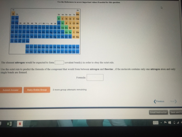 Solved The element nitrogen would be expected to form | Chegg.com