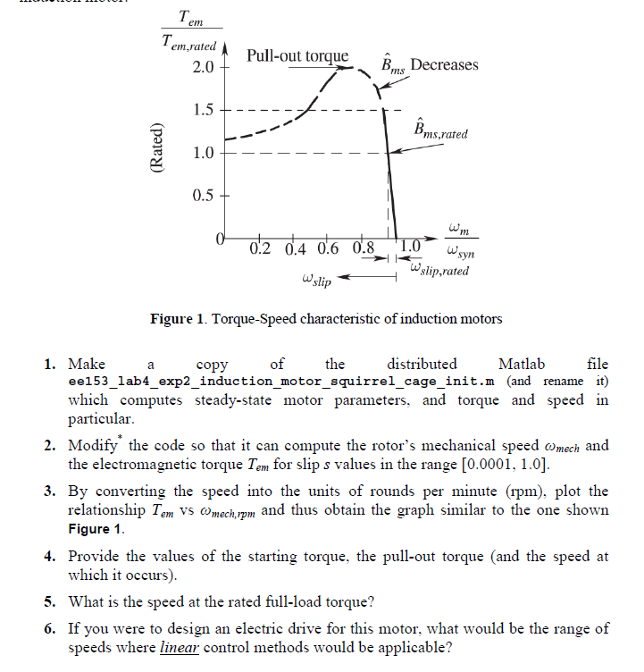 em em rated Pull-out torque Decreases ms 2.0 1.5 ms, | Chegg.com