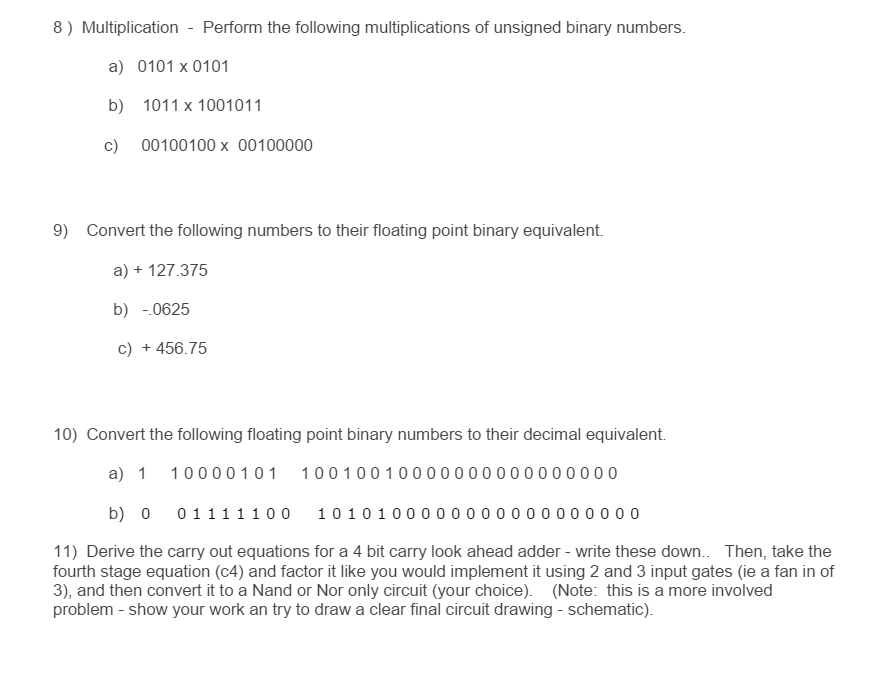 Solved Multiplication Perform The Following