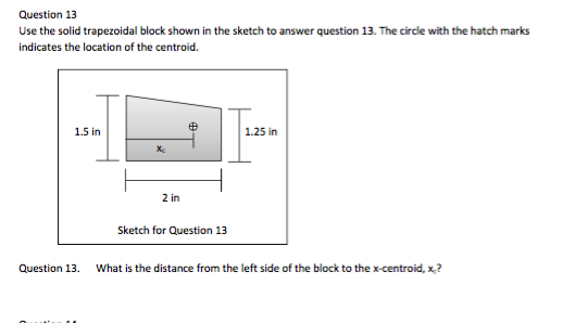 Solved Use the solid trapezoidal block shown in the sketch | Chegg.com