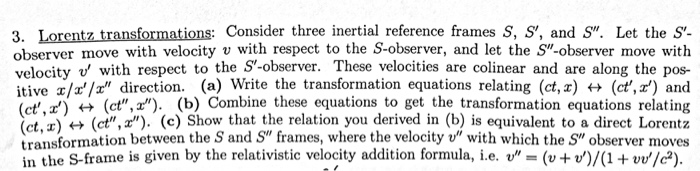 Solved Consider three inertial reference frames S, S' and | Chegg.com
