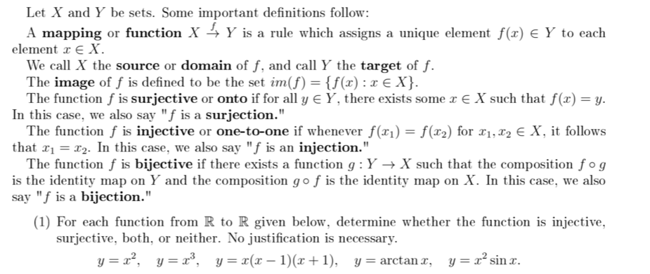 Solved 1 For Each Function From R To R Given Below