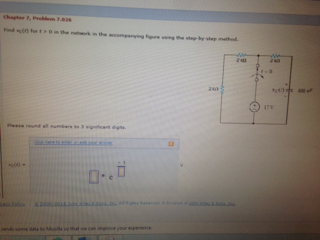Solved Chapter 8, Problem 8.001 (Circuit Solution) Given | Chegg.com