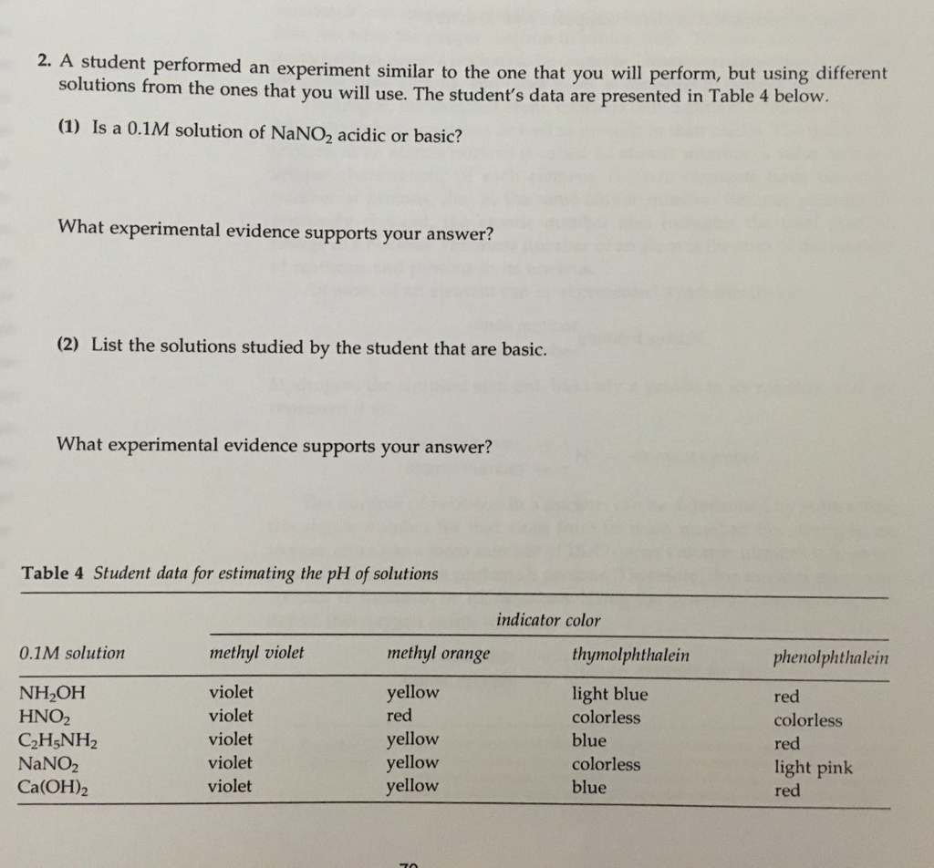 Solved A student performed an experiment similar to the one | Chegg.com