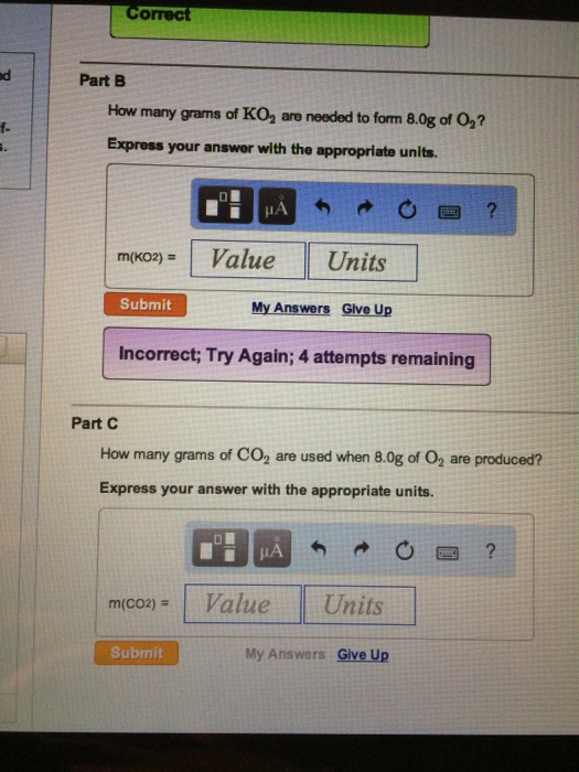 Solved How many grams of KO2 are needed to form 8.0g of O2? | Chegg.com
