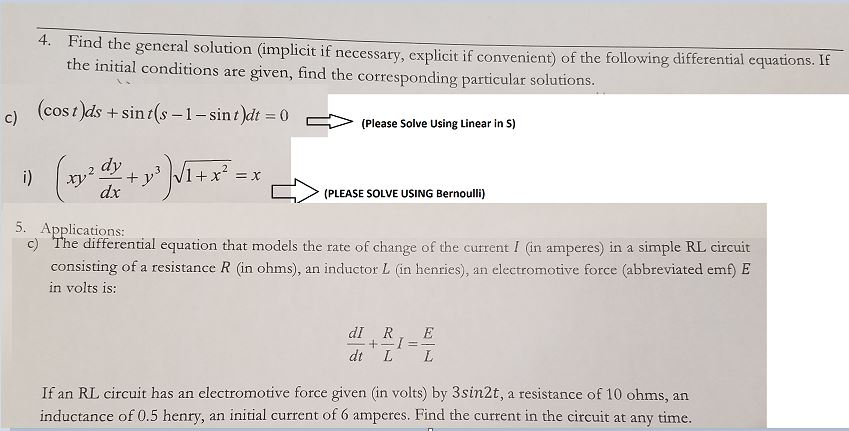 Solved Find the general solution (implicit if necessary, | Chegg.com