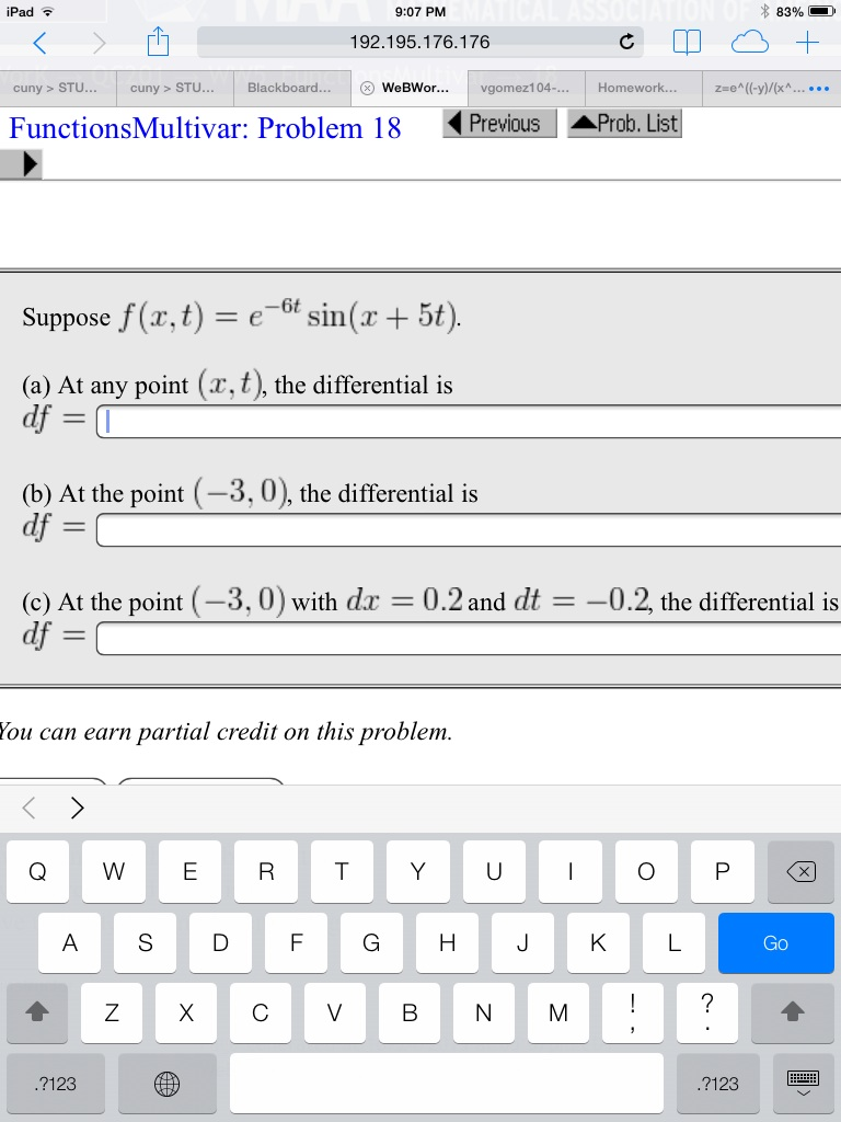 Solved Suppose f(x, t) = e -6t sin(x + 5t). At any point ( | Chegg.com