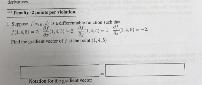 Solved Suppose f(x, y, z) is a differentiable function such | Chegg.com