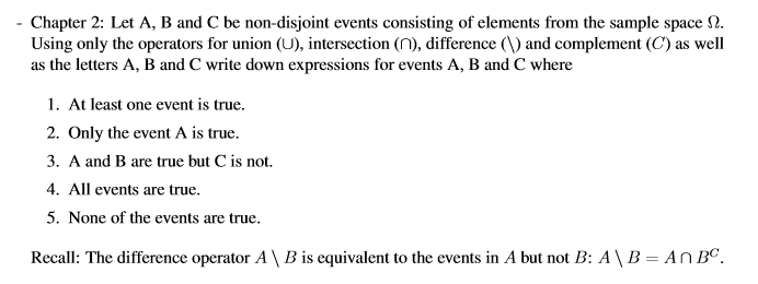 Solved -Chapter 2: Let A, B and C be non-disjoint events | Chegg.com