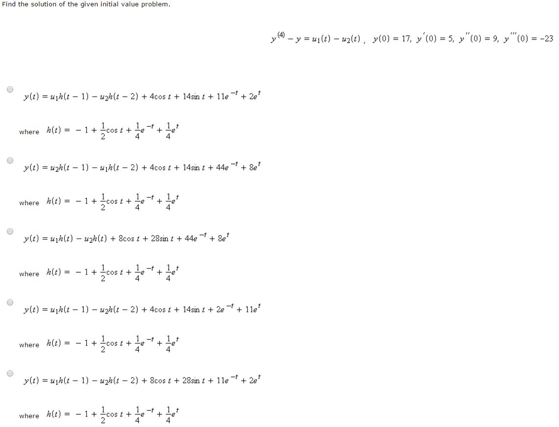 Solved Find The Solution Of The Given Initial Value Problem 0606
