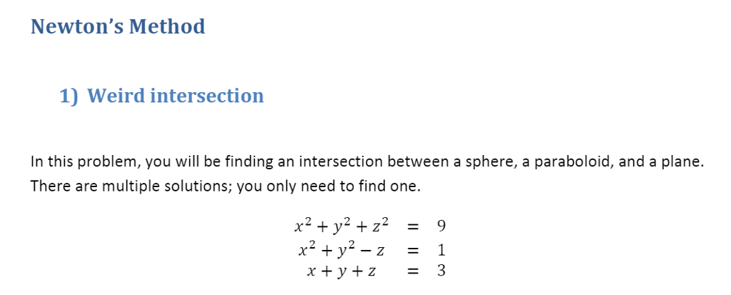 Solved In this problem, you will be finding an intersection | Chegg.com